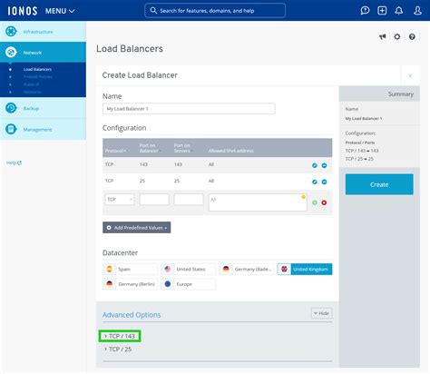 Migrated Cloud Servers Creating Load Balancer Ionos Help