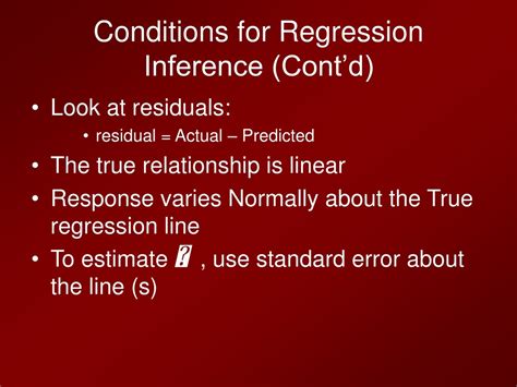 Ppt Inference For Regression Model Predictions And Conditions