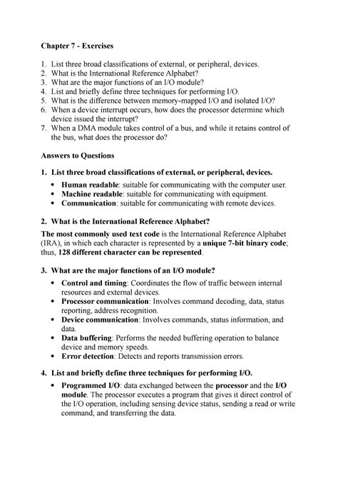 Review Questions Chapter 7 Chapter 7 Exercises List Three Broad
