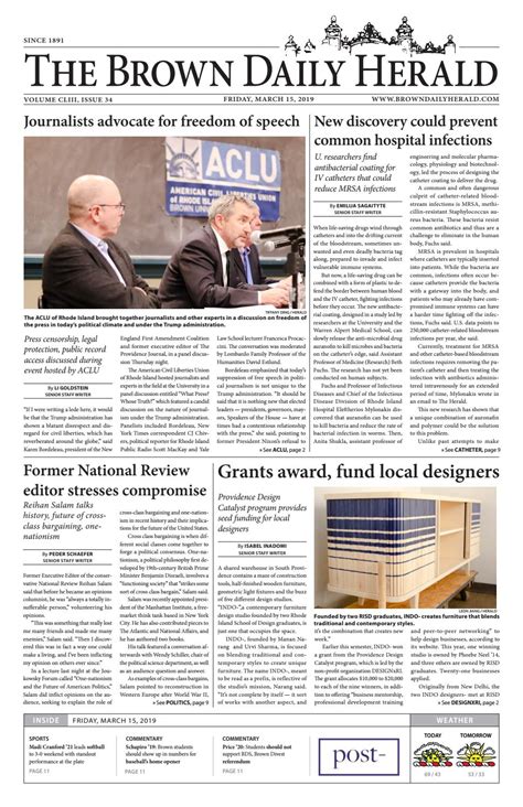 Friday March 15 2019 By The Brown Daily Herald Issuu