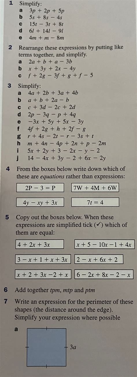 Year 7 Simplifying Expressions Maths With David