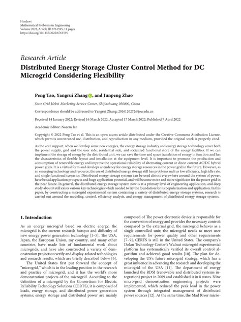 Pdf Distributed Energy Storage Cluster Control Method For Dc Microgrid Considering Flexibility