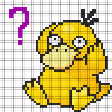 Big Psyduck Perler Bead Pattern Bead Sprites Characters Fuse Bead