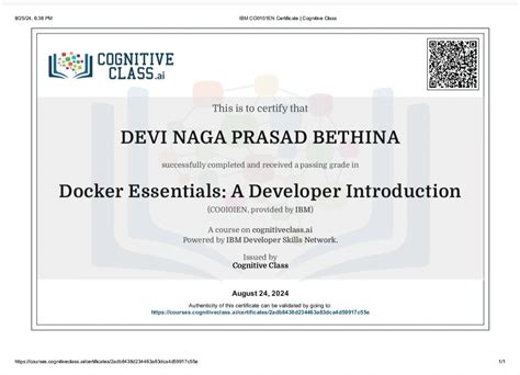 Docker Ibm Certification Continuouslearning Devops Prasad Bethina