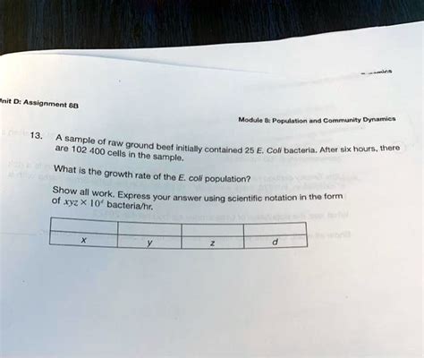 Solved Init D Assignment Module Population And Community Dynamice 13