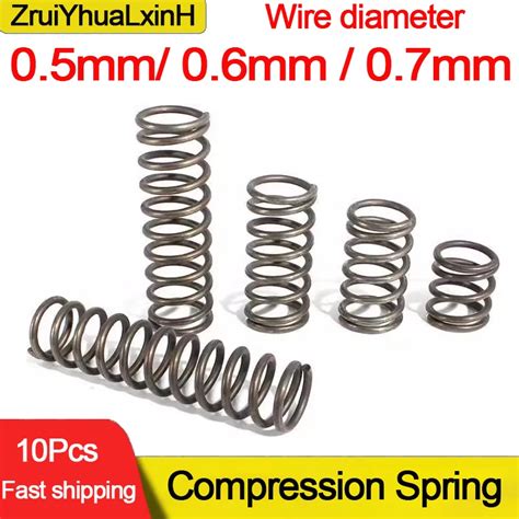 10pcs Lot 0 5mm 0 6mm 0 7mm Micro Small Compression Spring Od 4 5 6