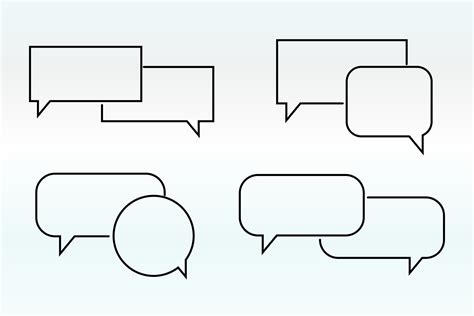 Set Of Speech Bubble Line Icons Editable Stroke Linear Design Perfect Hat Speech Bubble Tick