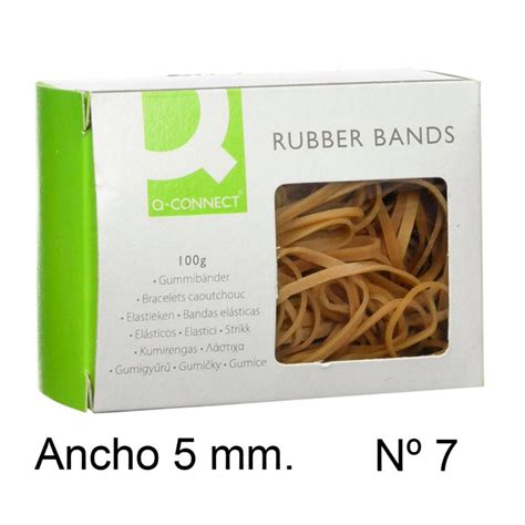 Gomas Elásticas Q Connect Anchas 70x5 Mm Caja De 100 Grs Papelería Javier Novoa S L