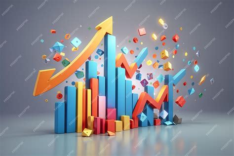 Premium Photo 3d Rendering Of Graph And Arrow Pointing Up Icon