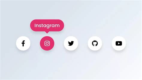Social Media Buttons With Tooltip On Hover Using Only Html And Css