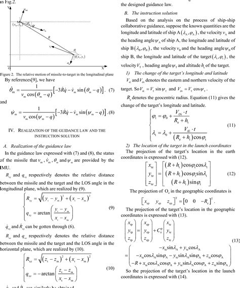figure 1 from design and simulation of an optimal guidance law for ship