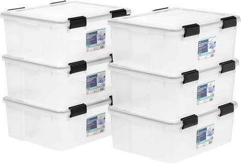 Weatherpro 6 Qt Storage Bins With Lids 6 Pack Bpa Free Plastic Gasket