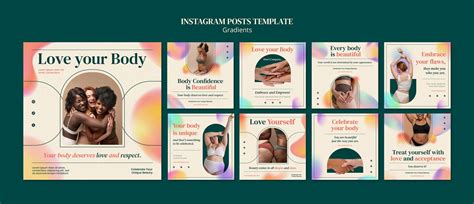 그라디언트 바디 포지티브 템플릿 디자인 무료 Psd 파일