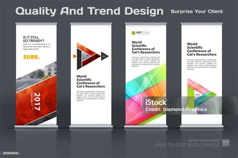 추상적인 사업 벡터 현대 롤 최대 배너 스탠드 다채로운 대각선 삼각형 모양으로 디자인 서식 파일의 설정 박람회에 대한 스톡 벡터 아트 및 기타 이미지 Istock