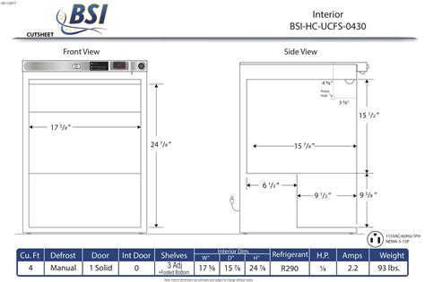 Bsi Silver Series Freestanding Undercounter Manual Defrost Freezer 30
