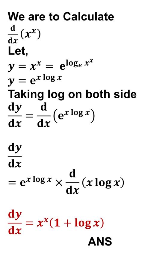 Derivative Of Xx X To The Power X Radius Jee