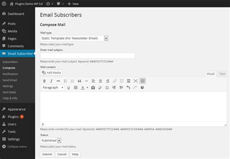 Email Subscribers Wordpress Plugin Compose Html Emails