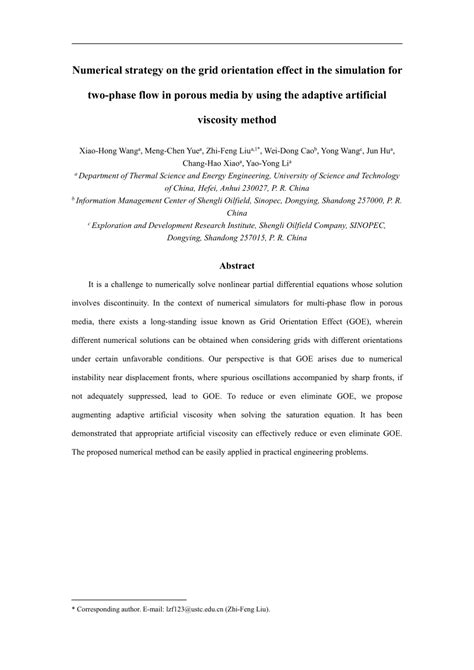 Pdf Numerical Strategy On The Grid Orientation Effect In The