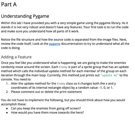 Solved Part A Understanding Pygame Within This Lab I Have Chegg