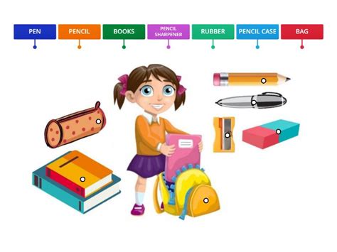 School Objects Labelled Diagram