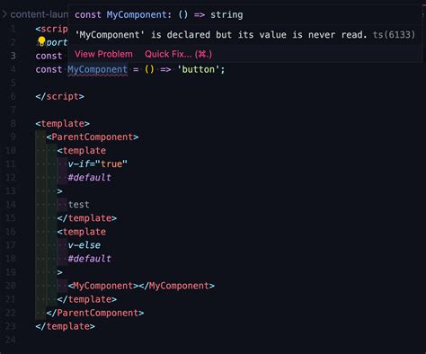 Ts Doesnt Recognize Usage When Inside A Template Slot With A V If