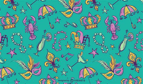 Mardi Gras Holiday Celebration Pattern Design Vector Download