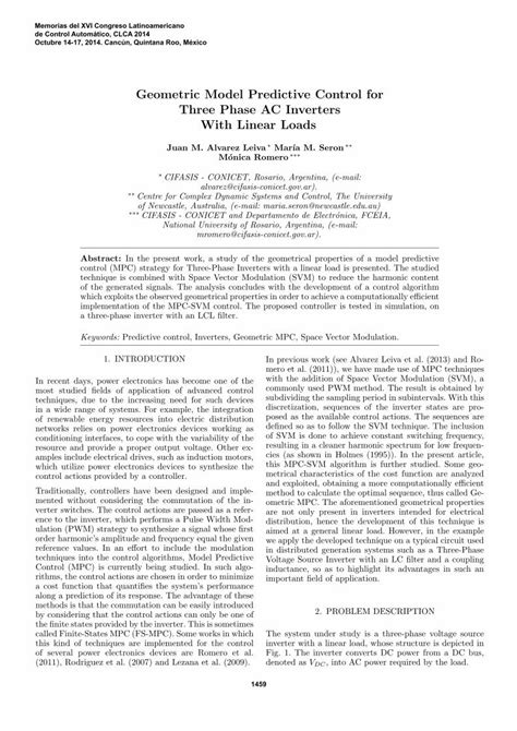 pdf geometric model predictive control for three phase ac amca mx