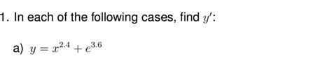 Solved In Each Of The Following Cases Find Y