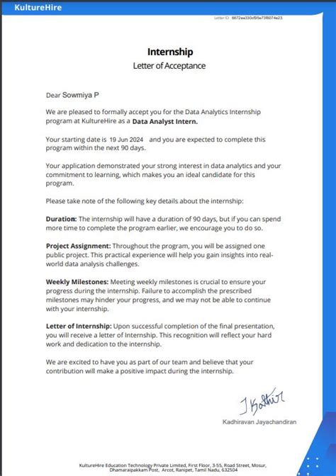 Sowmiya Selvam On Linkedin Dataanalytics Internship Careergrowth