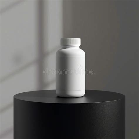 Minimalist White Supplement Container For Wellness Health Product Mockup Stock Illustration
