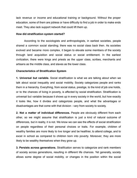 Solution Concept Characteristics And Forms Of Stratification Systems