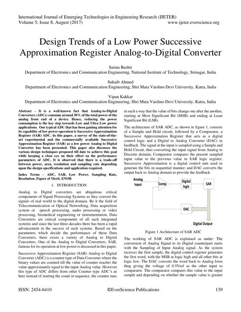 Pdf Design Trends Of A Low Power Successive Approximation Register
