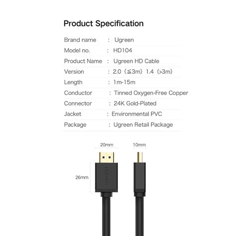 Ugreen 4K 60Hz HDMI Audio Video Cable – wme.my