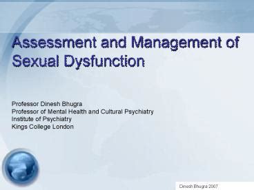 PPT Assessment And Management Of Sexual Dysfunction PowerPoint Presentation Free To View