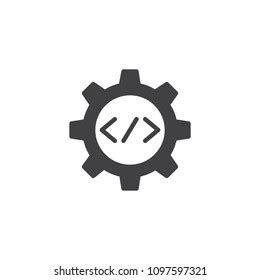 Custom Coding Symbol Programming Vector Icon Stock Vector Royalty Free