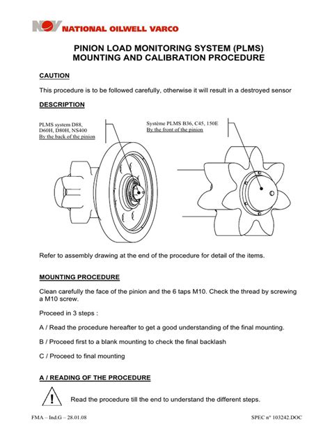 Pinion Load Monitoring Pdf Screw Calibration