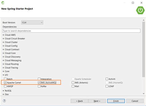 spring boot apache camel e activemq una route “from jms to file” per