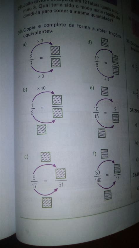 Copie E Complete De Forma A Obter Frações Equivalentes Educa