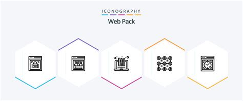 Web Pack 25 Line Icon Pack Including Security Pattern Web Team Lock
