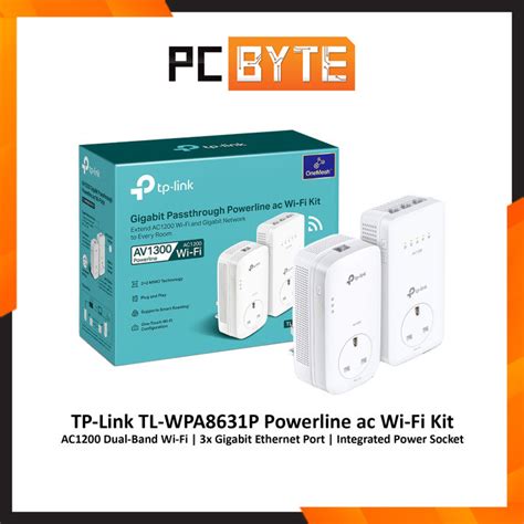 Tp Link Tl Wpa P Powerline Ac Wi Fi Kit Ac Dual Band Wi Fi X Gigabit Ethernet Port