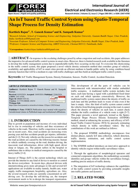 Pdf An Iot Based Traffic Control System Using Spatio Temporal Shape