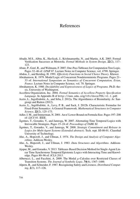 References Temporal Logics In Computer Science