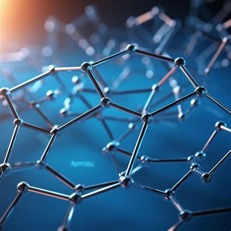 Premium Ai Image View Of A Graphene Molecular Nano Technology Structure On A Blue Background D
