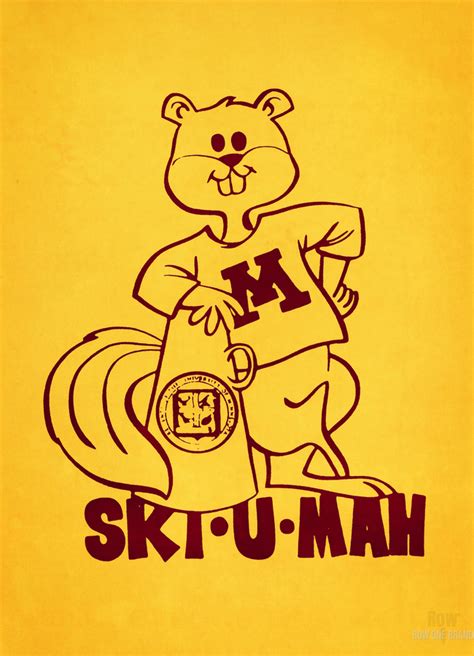 1979 Minnesota Goldy Gopher Mascot Art Row One Brand