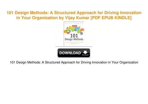 Ppt 101 Design Methods A Structured Approach For Driving Innovation In Your Organization By