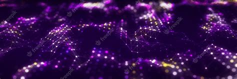 Premium Photo Dynamic Particle Wave In Cyberspace Futuristic Wave With Connected Dots And