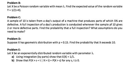 Let X Be A Poisson Random Variable With Mean Lambda