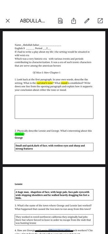 Answered ☑ Abdulla ☑ Name Abdullah Babar English 9 Period 2 If I Had To Write A Play