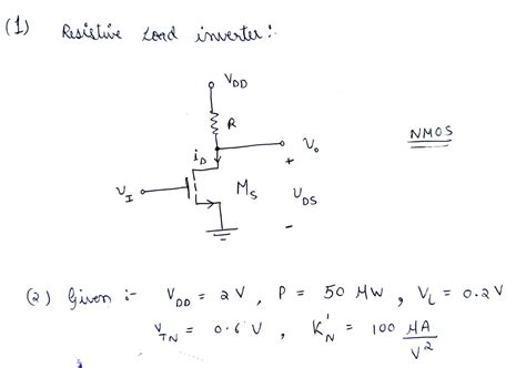 [solved] 1 1 Pt Draw A Schematic Of A Resistive Load Inverter 2