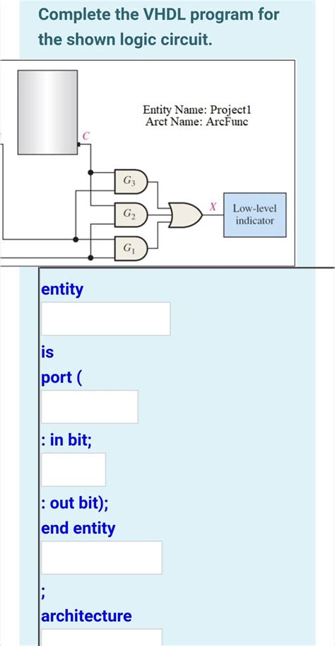 Solved Complete The Vhdl Program For The Shown Logic
